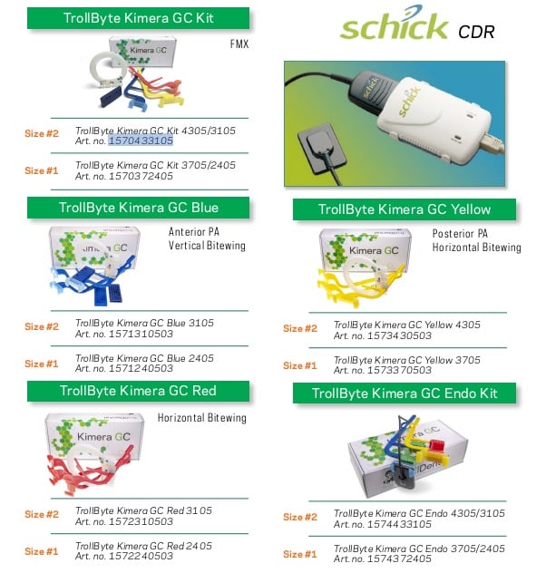 TrollByte Schick CDR Sensor Holders, Prestige Dental Products